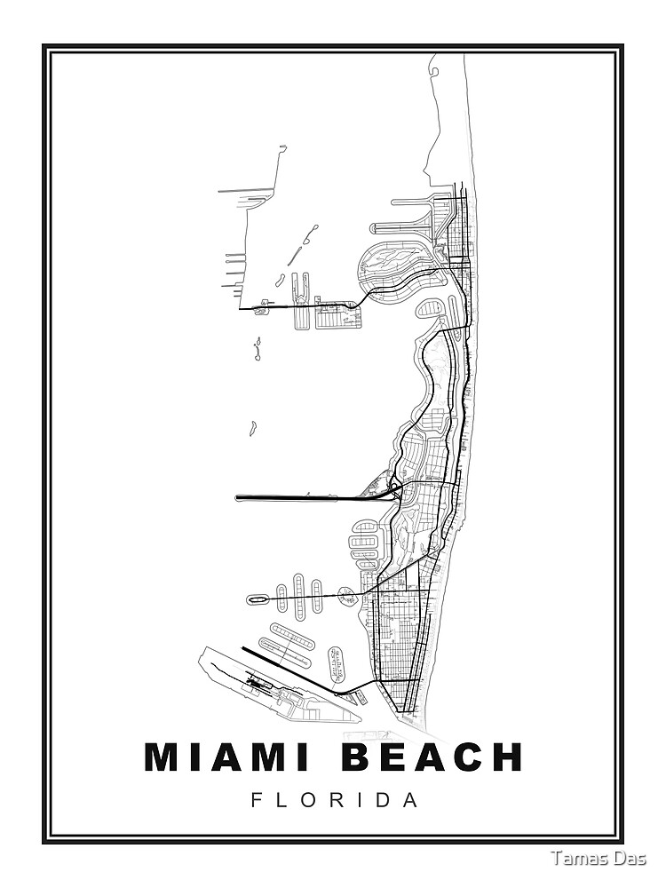 "Miami Beach Map" Poster by sibudas | Redbubble