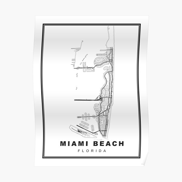 "Miami Beach Map" Poster by sibudas | Redbubble