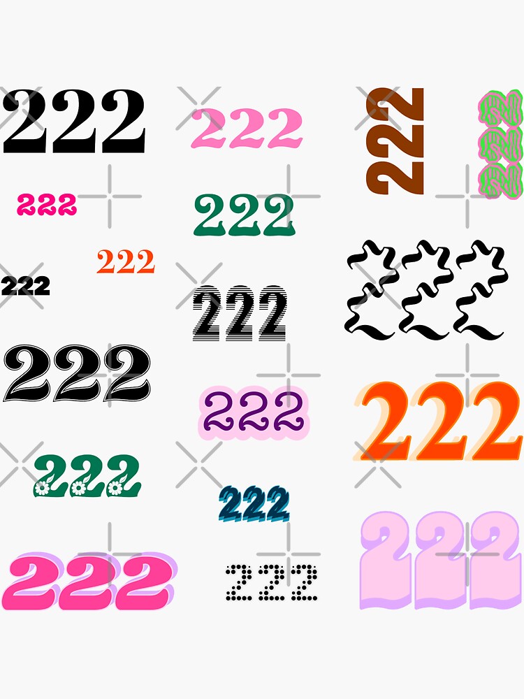 "222 Angel Number Intuition Word Art Variety Pack (Colorful)" Sticker ...