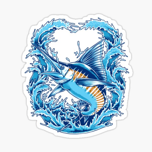 "Blue Marlin" Sticker by Coldink | Redbubble