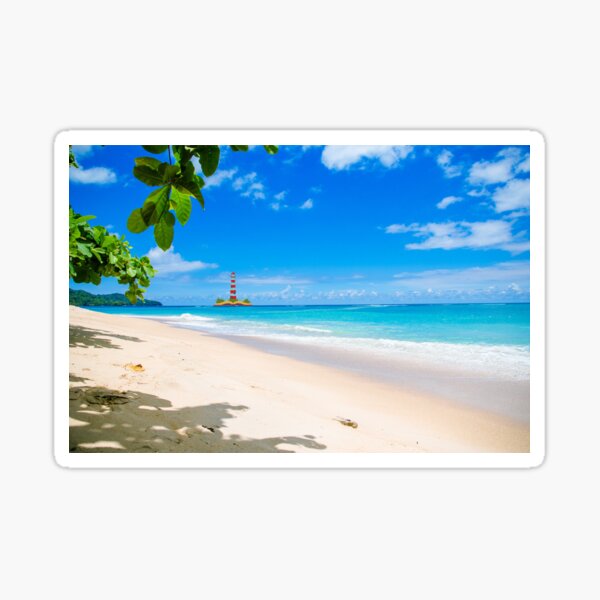 "Tropical beach view with lighthouse and soft sand !" Sticker by ...
