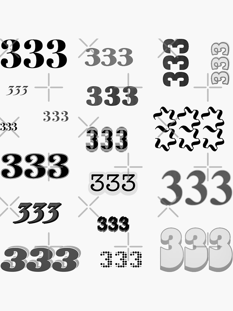 "333 Angel Number Intuition Word Art Variety Pack (Black and White ...