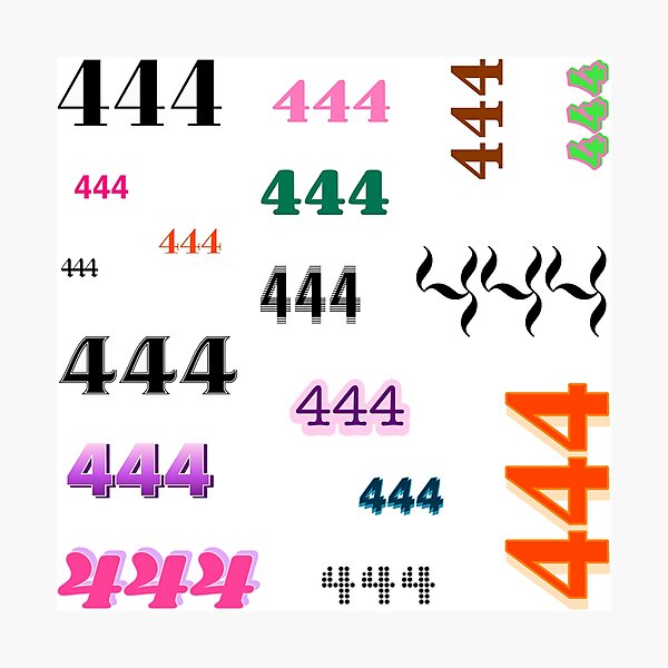 "444 Angel Number Intuition Word Art Variety Pack (Colorful ...