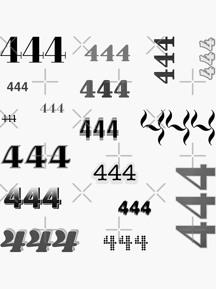 "444 Angel Number Intuition Word Art Variety Pack (Black and White ...