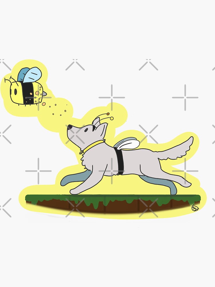 "Chasing bees" Sticker for Sale by Wafflefox42 | Redbubble