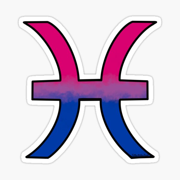 Zodiac Pride Flag Series Pisces Bisexual Sticker By Nimmer1991