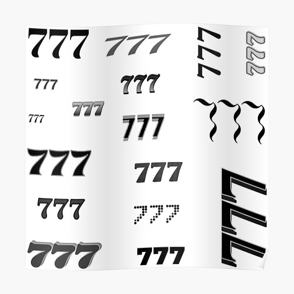 Poster « 777 Angel Number Intuition Word Art Variety Pack (noir et ...
