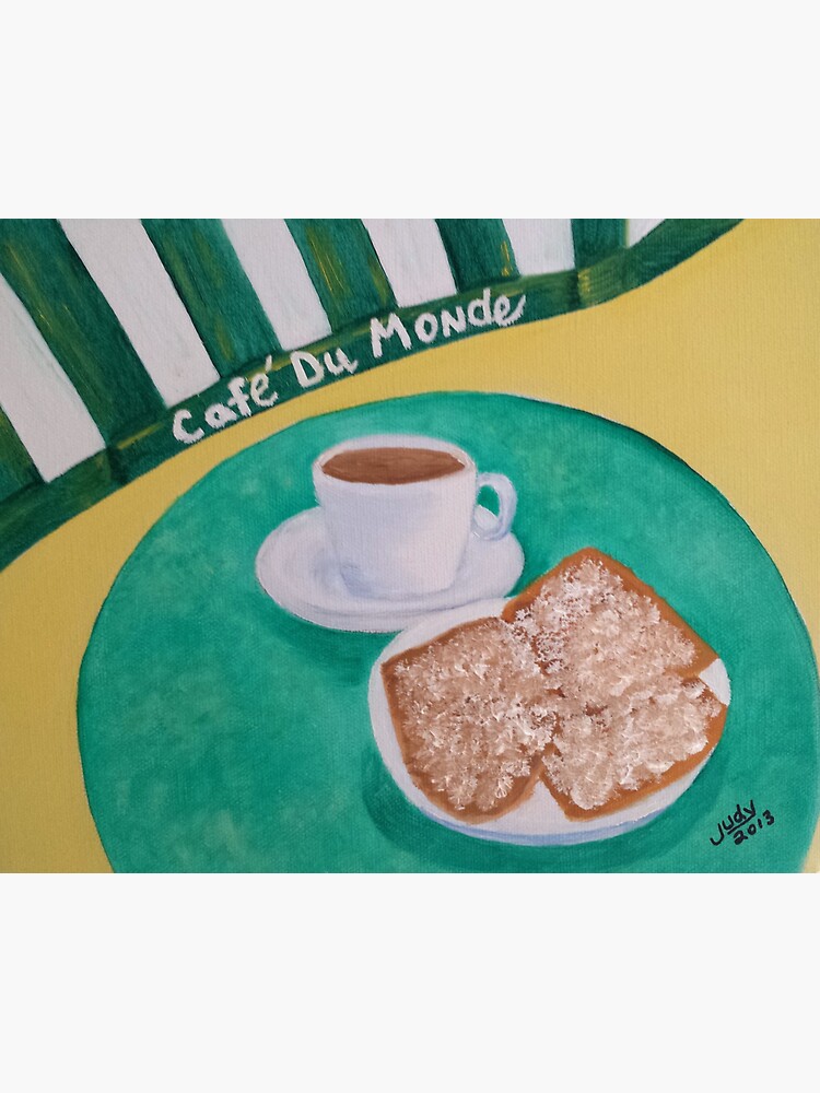 "Coffee and Beignets" Sticker for Sale by Judy Jones | Redbubble