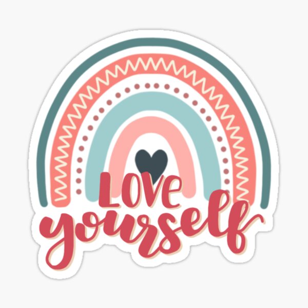" Love Yourself Boho Rainbow - Cute" Sticker for Sale by lolalistic ...