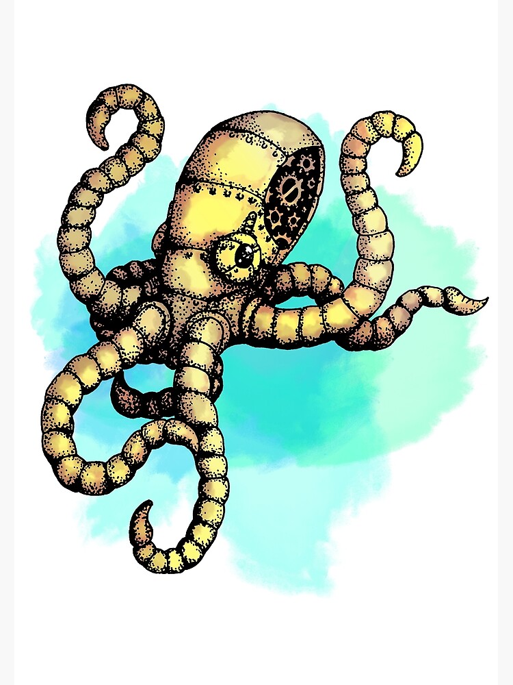 "Clockwork Octopus" Poster for Sale by lukebarclay | Redbubble
