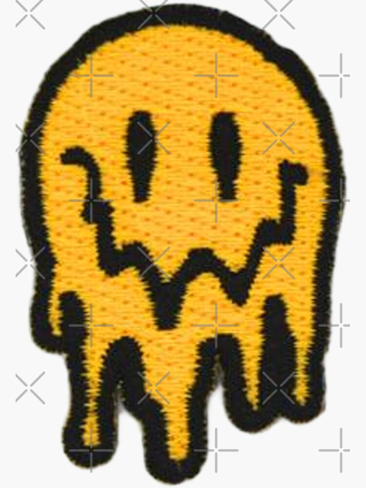 "Melting Smiley Sticker" Sticker for Sale by designolo | Redbubble