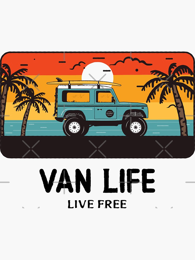 "Van Life " Sticker for Sale by Brodber8 | Redbubble