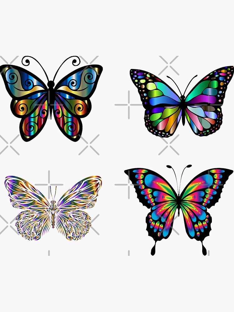 "Watercolor butterfly combo pack" Sticker by Jain123 | Redbubble