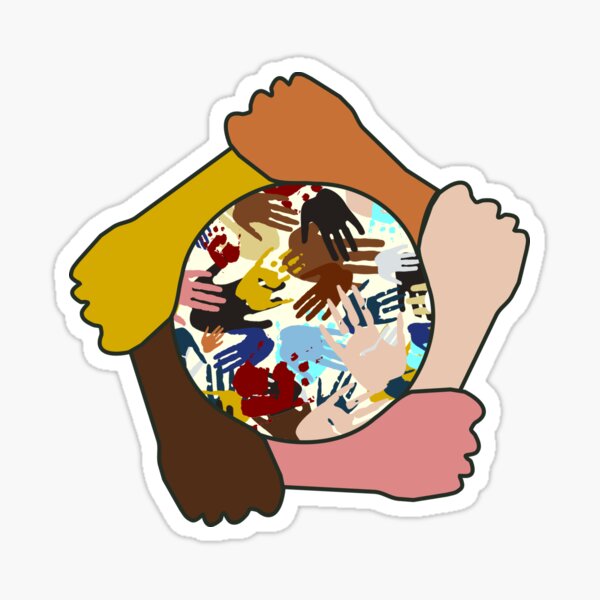 "Diversity Hand Prints" Sticker by Gravityx9 | Redbubble