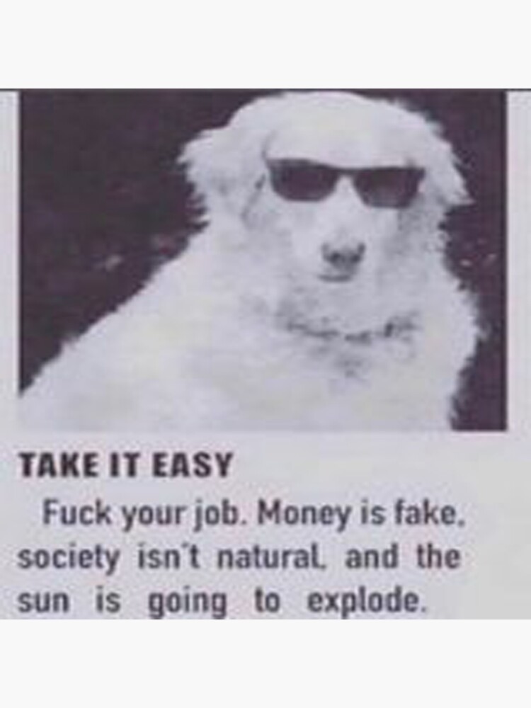 Pegatina «Perro Gangster Filosofía Meme» de reesls | Redbubble