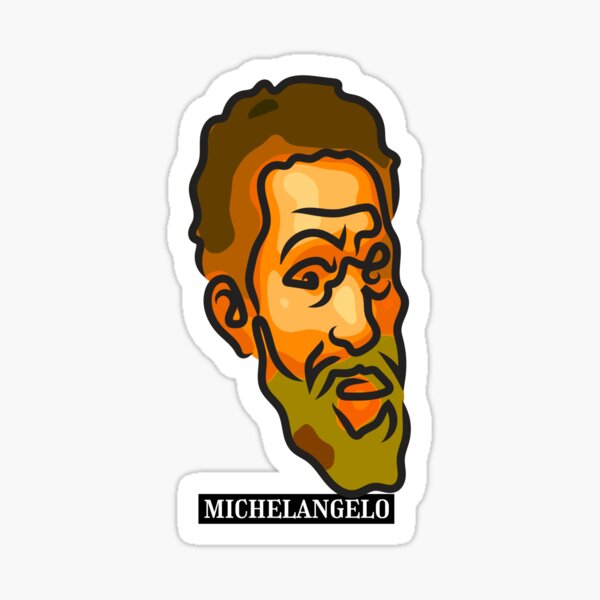 "Portrait of the artist Michelangelo" Sticker for Sale by Xdelacra ...
