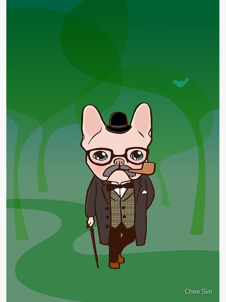 "The Frenchie gentleman takes a walk after the spring rain ...