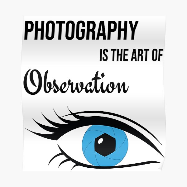 "Photography Is The Art of Observation" Poster by geminivibe | Redbubble