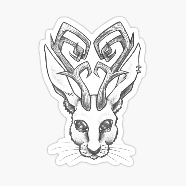 "Jackalope Outline by Meg Inques " Sticker for Sale by MegInques ...