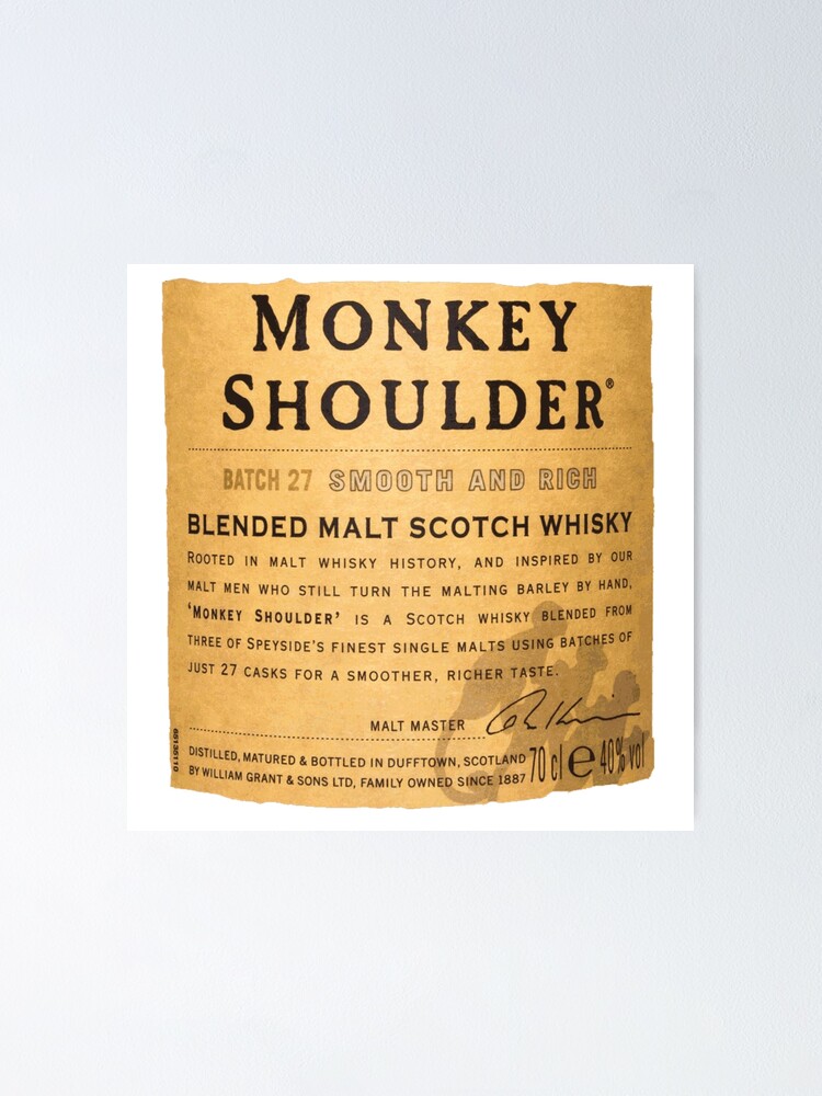 "Vintage monkey shoulder" Poster by jihanola33 | Redbubble