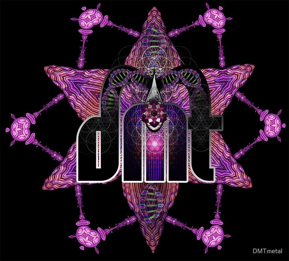 «DMT - Logotipo morado (con fondo negro)» de DMTmetal | Redbubble