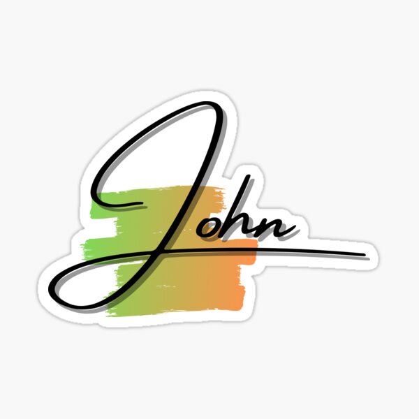 "John" Sticker for Sale by MarcusLawrence5 | Redbubble