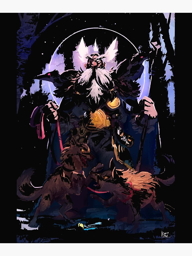 "Odin and his dogs Posters and Art Prints" Art Print by SolenZywiec ...