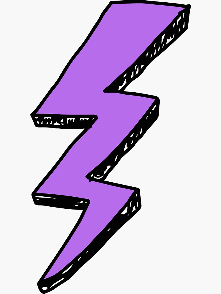 "Purple lightning flash" Sticker for Sale by Wooforyou | Redbubble
