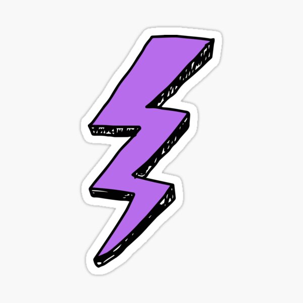 "Purple lightning flash" Sticker for Sale by Wooforyou | Redbubble