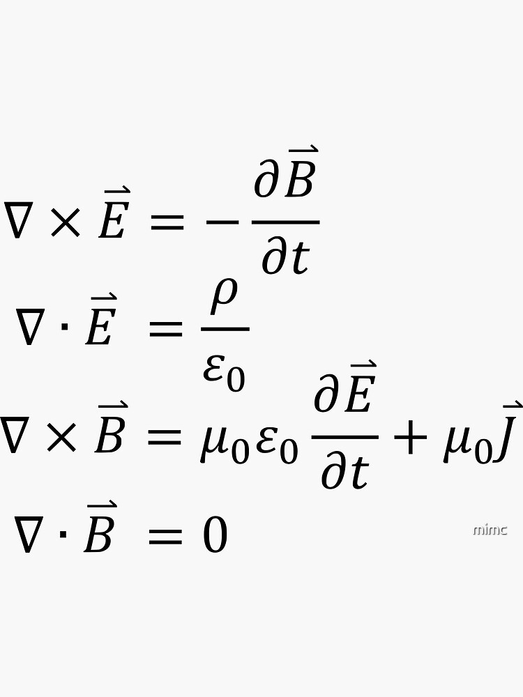"Maxwell's Equations" Sticker for Sale by mimc | Redbubble