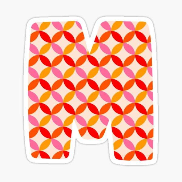 "Groovy Retro Patterned Letter M" Sticker for Sale by thecoolbean ...