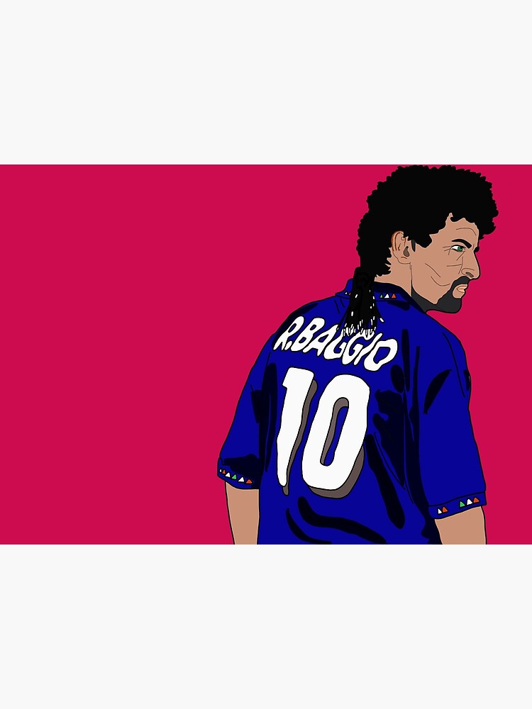 "Roberto Baggio Italia90 portrait" Art Print by TheSportsDraw | Redbubble