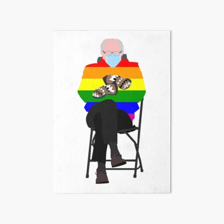 "Pride Flag Sitting Bernie" Art Board Print by CrassSmith | Redbubble