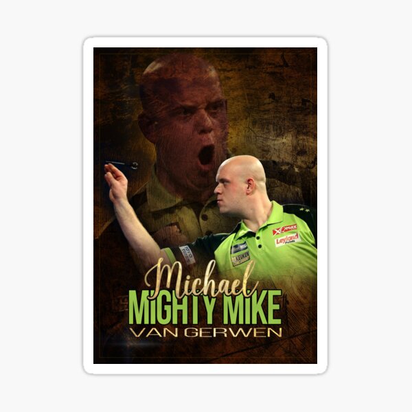 "Mighty Mike - Darts Player" Sticker by baitsondesigns | Redbubble