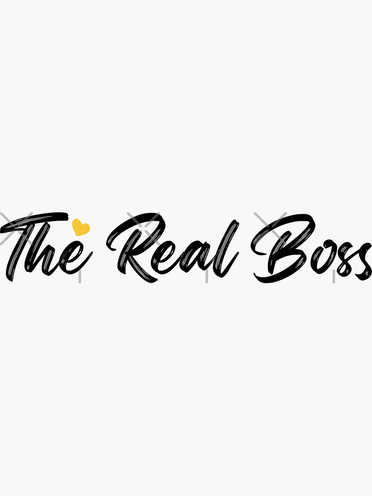 "The Boss, The Real Boss , Couples Matching , White version" Sticker ...