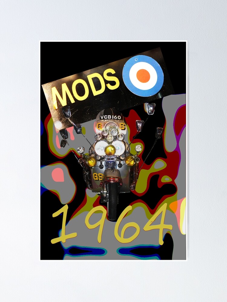 "Vintage Mods motor scooter 1964 " Poster for Sale by TomConway | Redbubble