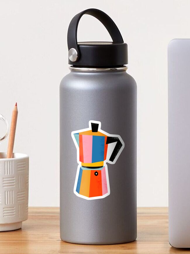 "Multicolor Moka Pot" Sticker for Sale by Meredith Ann | Redbubble
