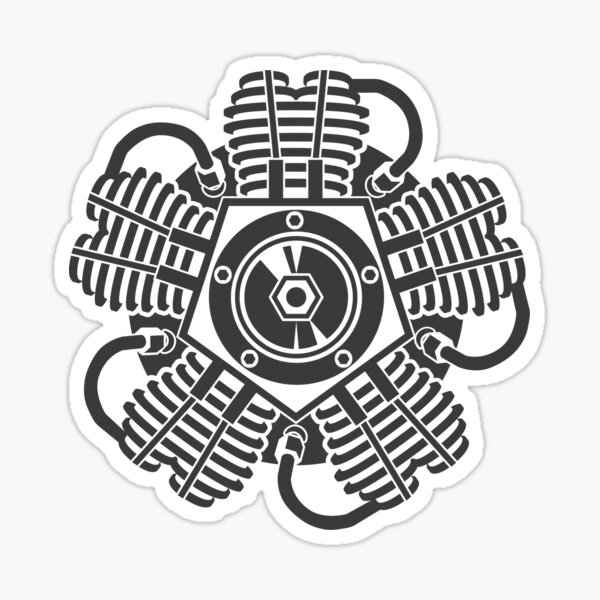 "Radial Engine" Sticker for Sale by SteveGrime | Redbubble