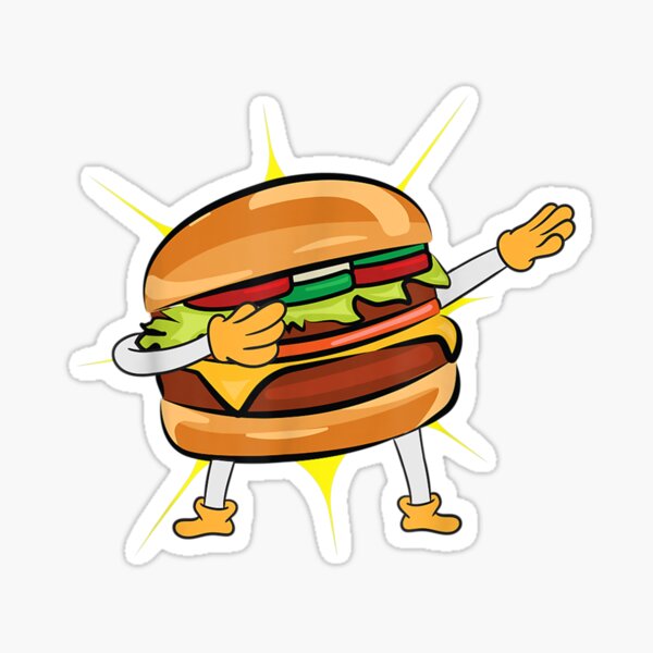 Funny Dabbing Cheeseburger Beef Chicken Cheeseburger Sticker For Sale