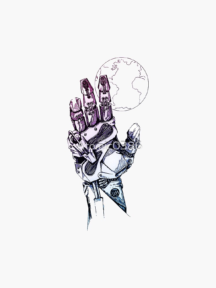 "space arm " Sticker by Atomic0386 | Redbubble