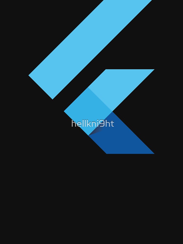 "Flutter Logo for Flutter/Dart Software Developer (Black)" T-shirt for ...