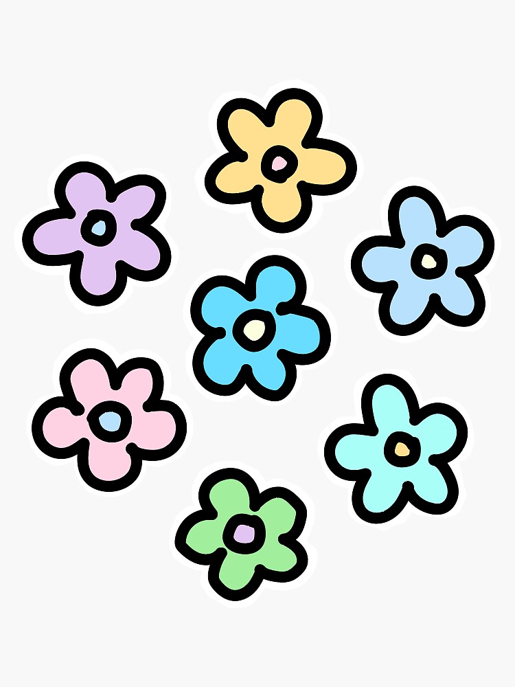 "Indie Flowers" Sticker by lenamargo | Redbubble