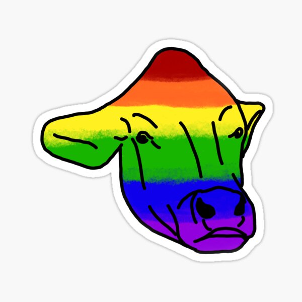 "Pride cow line art" Sticker for Sale by SebiC | Redbubble