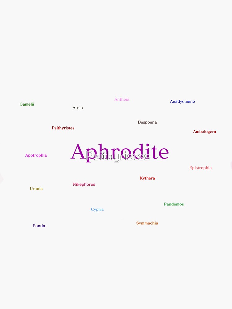 "Aphrodite's Epithets" Sticker for Sale by Psithyristes | Redbubble