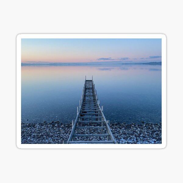 "Sunrise and pier" Sticker for Sale by beachbyehlers | Redbubble