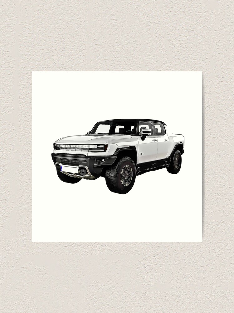 "Hummer EV Truck Cartoon" Art Print by Auto-Prints | Redbubble