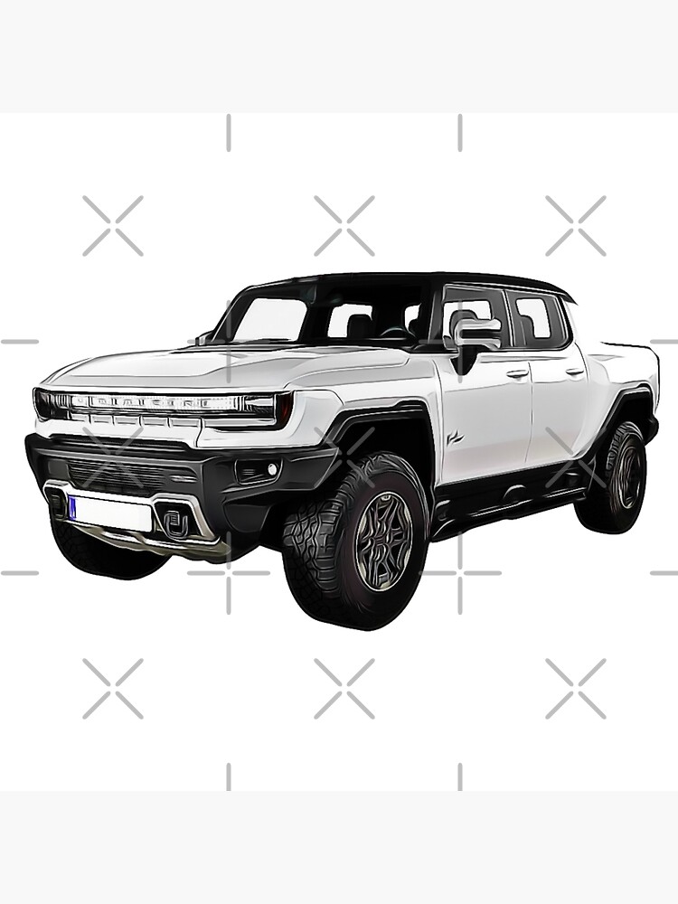 "Hummer EV Truck Cartoon" Art Print by Auto-Prints | Redbubble
