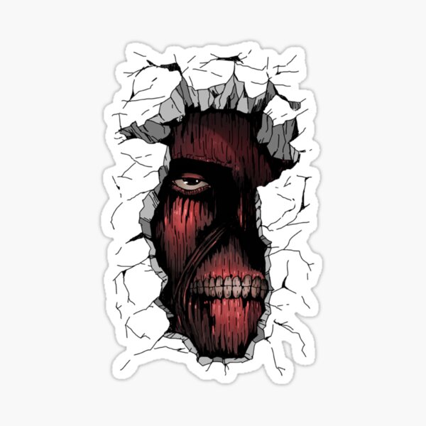 "Colossal titan inside wall" Sticker by unlimiteduchiha | Redbubble
