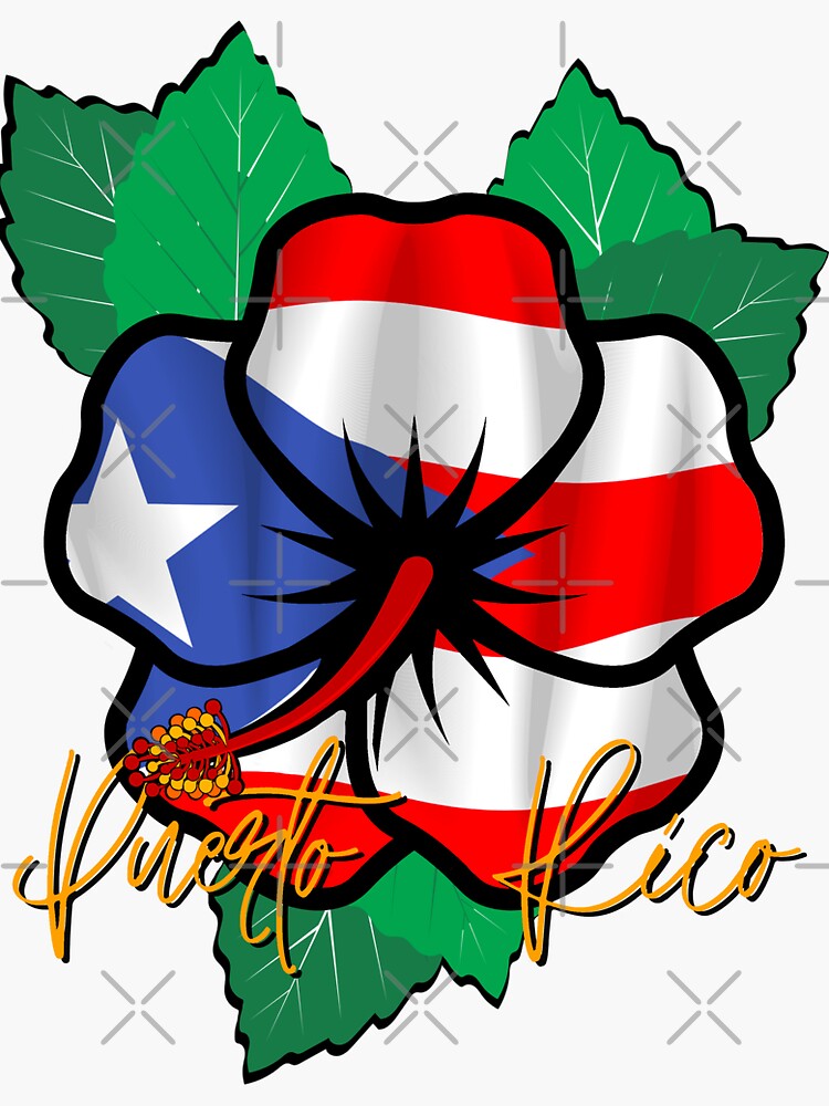 "Maga Flower, Flag, Puerto Rico" Sticker for Sale by ysm12 | Redbubble