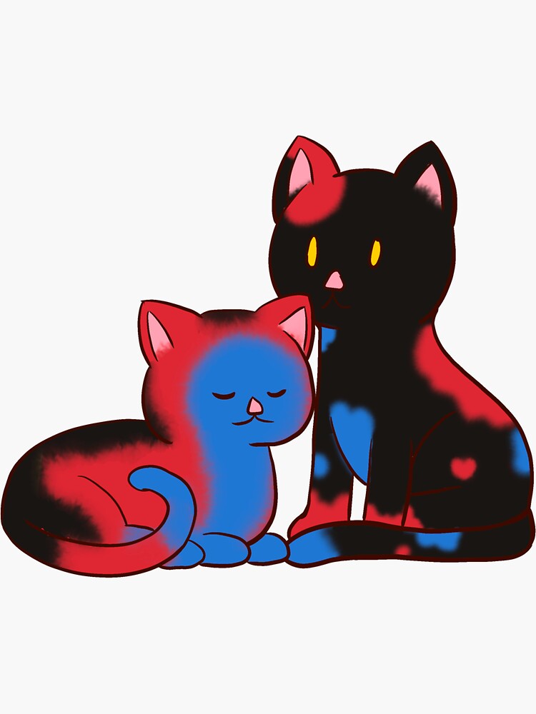 "Polyamorous Cats" Sticker for Sale by CherryEmma | Redbubble